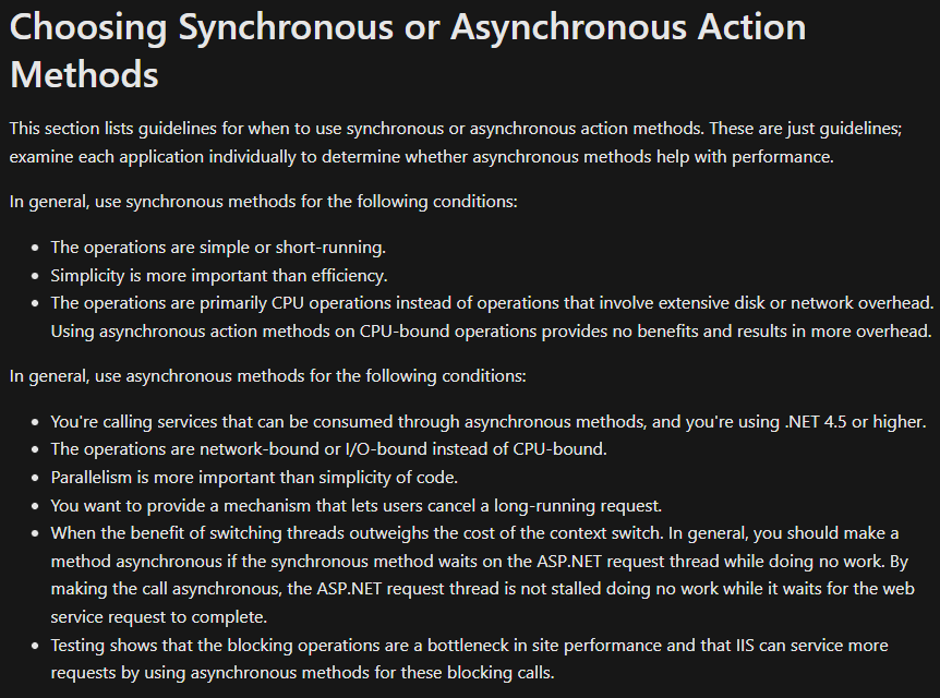 When To Use Asynchronous Tasks In Core Mvc Microsoft Qanda