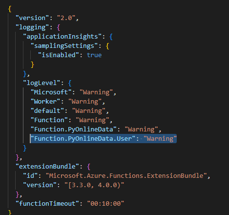 Issue showing ONLY custom logs with Information level of pyhton Az ...