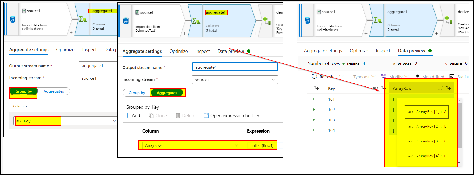 Combine Multiple Rows Into Single Row In Dataflow In Azure Data Factory Microsoft Qanda