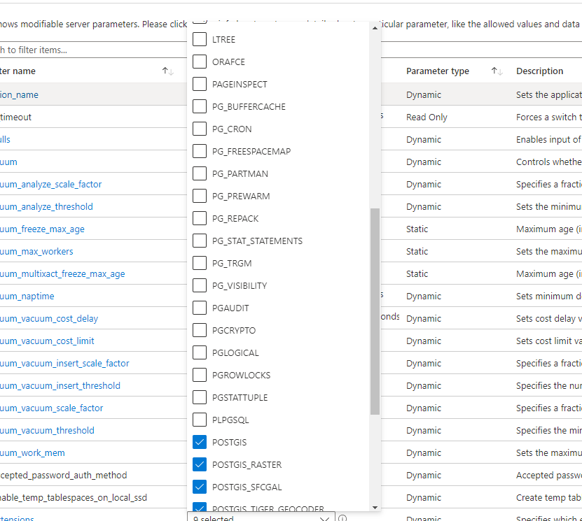 Pgrouting For Postgresql Azure Flexible Server Does Not Appear As