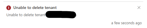 Cannot create subscriptions under new tenants & cannot delete an old tenant - Microsoft Q&A