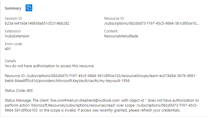 Why do I get this error when I open my azure portal - Microsoft Q&A