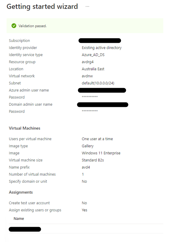 Cannot deploy Azure Virtual Desktop using Getting Started wizard - Microsoft Q&A