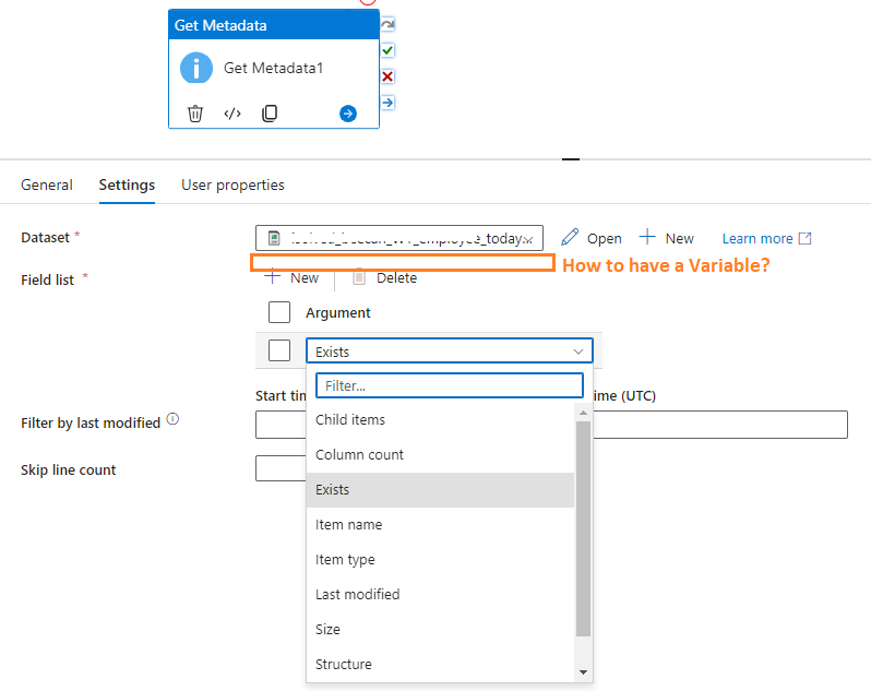 Trying to come up with a solution/logic using "Get Metadata" - Microsoft Q&A