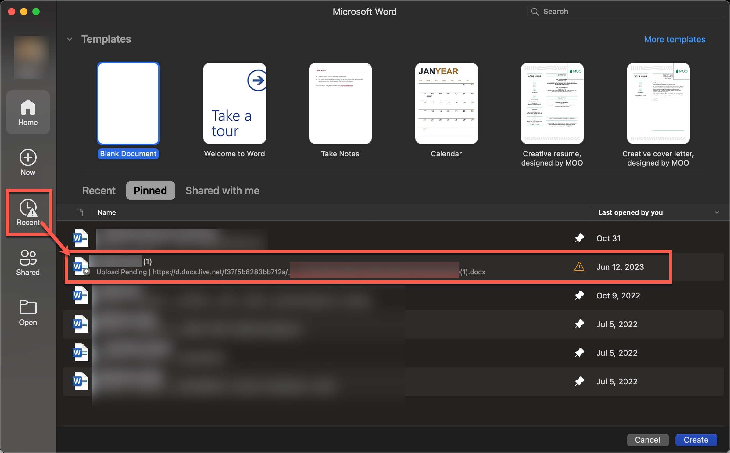 Item stuck as Upload Pending in my Recent Files list - Microsoft Q&A