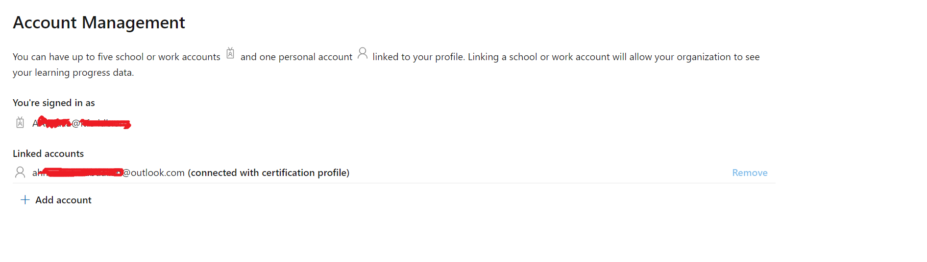 Unmerge the personal Microsoft Profile out of the orgnaization ...