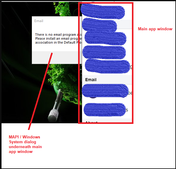 How to stop MAPI message windows opening underneath calling application ...