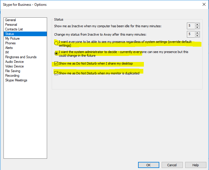 SKYPE for Business - Status for specific person - Microsoft Q&A