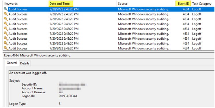 security events are being logged frequently on management server ...