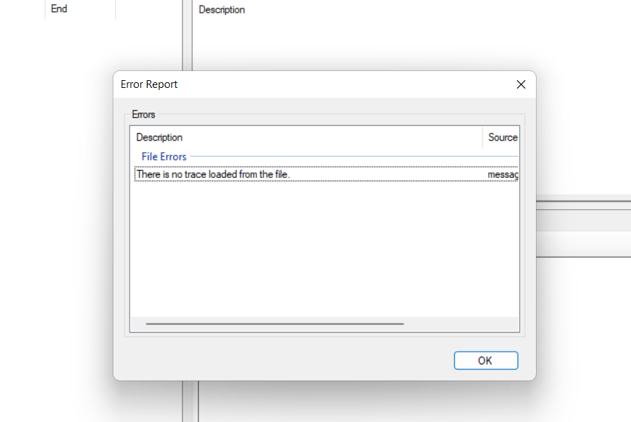 Error There Is No Trace Loaded From The File In Microsoft Service Trace Viewer Microsoft Qanda