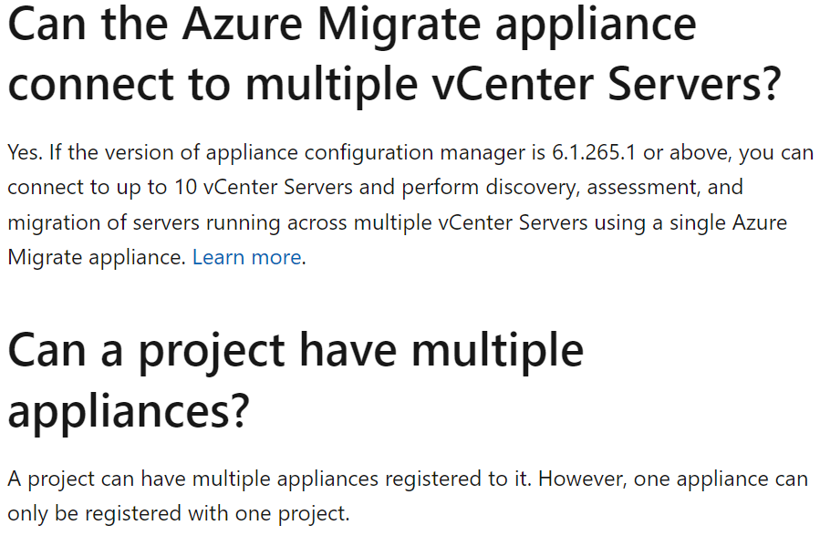 Can multiple Azure Migrate Appliances connect to a Single vCenter ...