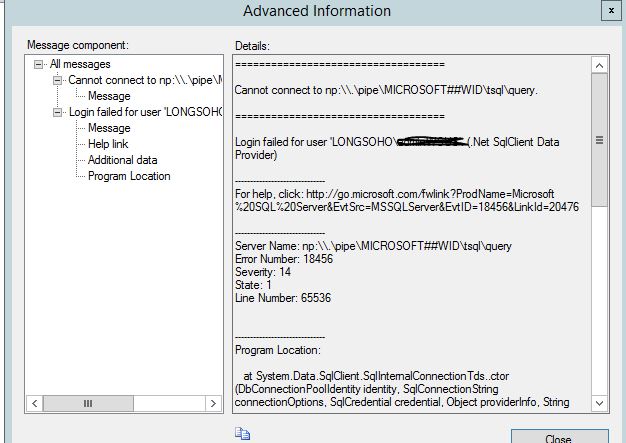 Cannot connect to WSUS internal DB - Microsoft Q&A