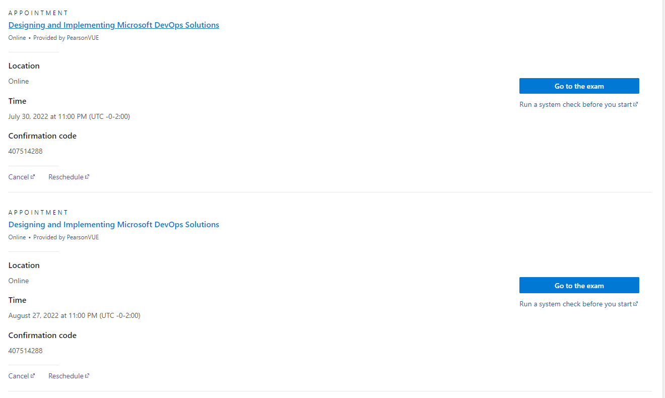 Issue with rescheduling the Azure certificate test - Microsoft Q&A