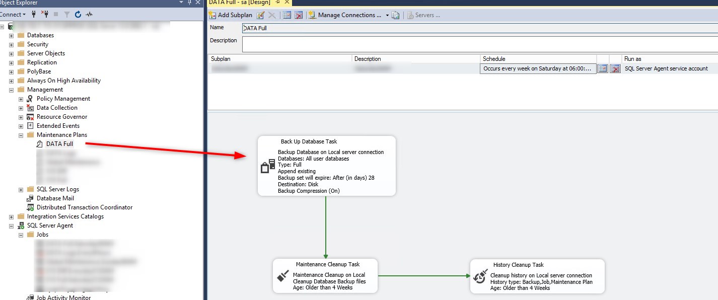 Microsoft Sql Studio planned SQL dump not working for restored DB ...