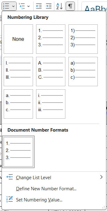 Stop auto numbering rows in table - Microsoft Q&A