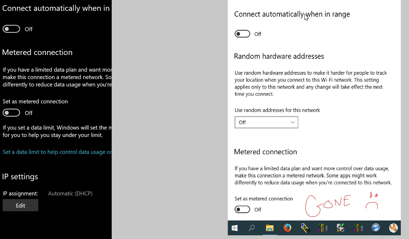 No IP settings in "Manage known networks" - Microsoft Q&A