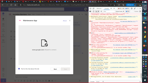 App with external configuration url is not being added to chat ...