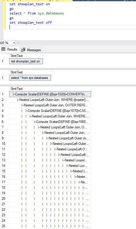 SHOWPLAN_TEXT ON vs SHOWPLAN_ALL ON - Microsoft Q&A SHOWPLAN_TEXT ON vs SHOWPLAN_ALL ON - Microsoft Q&A