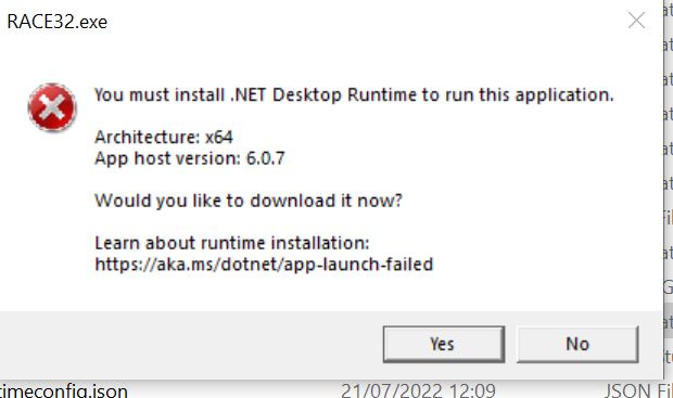 DotNet core winform application framework dependent deployment need DotNet desktop runtime ...