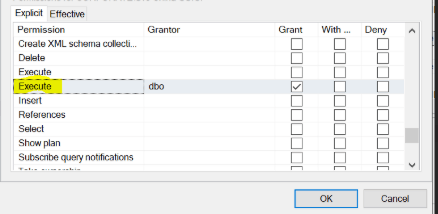 Test connection successfully but can't run the stored procedure in ...