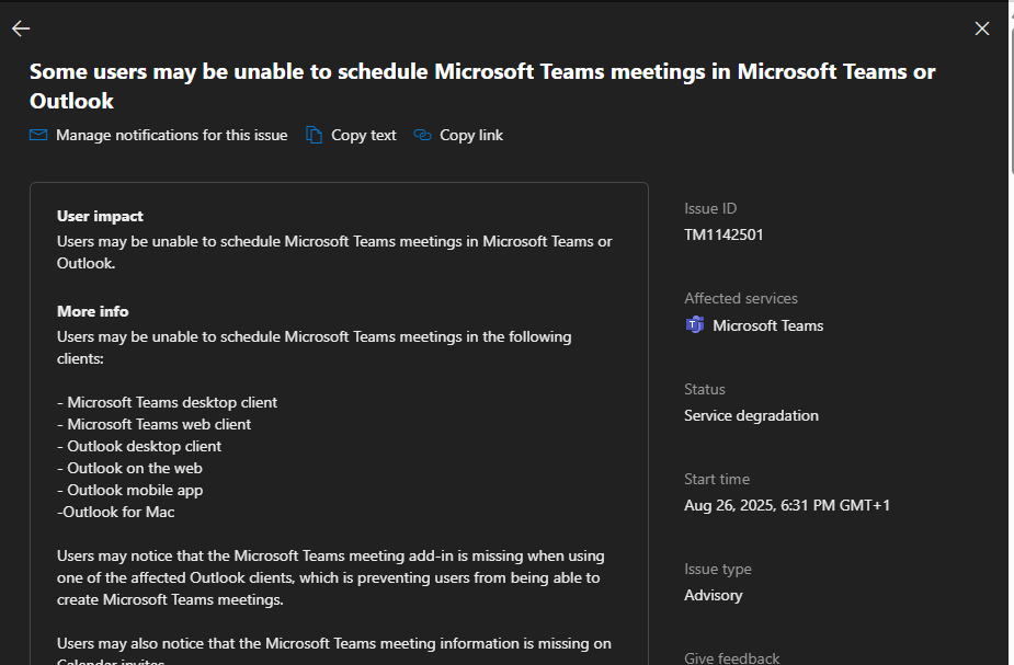 Teams link not being generated - Microsoft Q&A