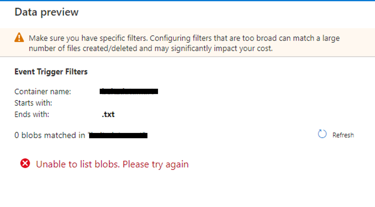 Datafactory Event Trigger Unable to list Blobs - Microsoft Q&A Datafactory Event Trigger Unable to list Blobs - Microsoft Q&A