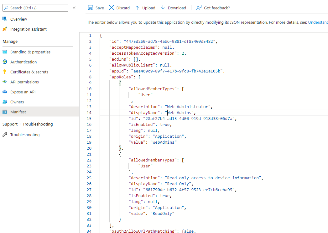 Create App Roles in App Registration and assign the roles to AD Users ...