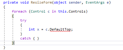 How to fix the red line under "c.DefaultTop" - Microsoft Q&A