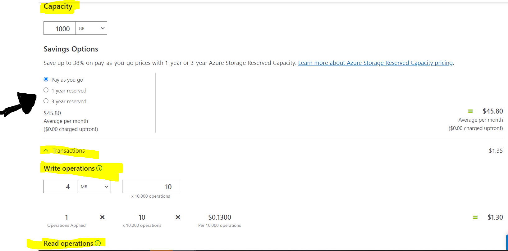 Cost estimation for reading and writing the data per day in a data lake ...