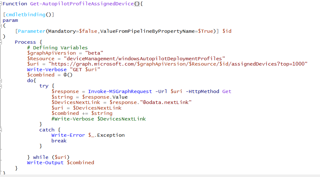 Get-AutopilotProfileAssignedDevice all records - Microsoft Q&A
