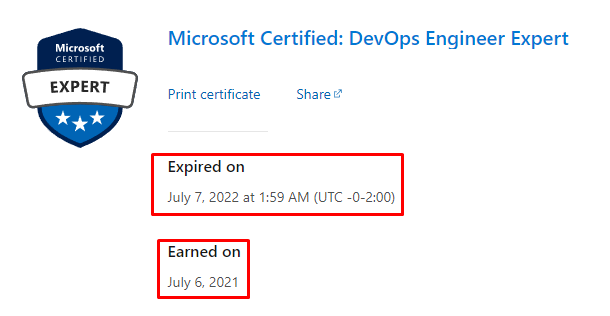 Expiration Certif - Microsoft Q&A