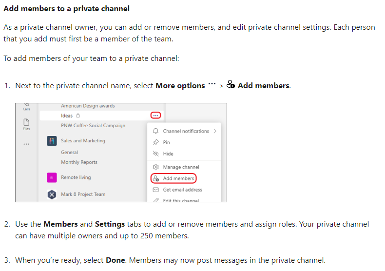 Restricted access to team channel and not to the team and general ...