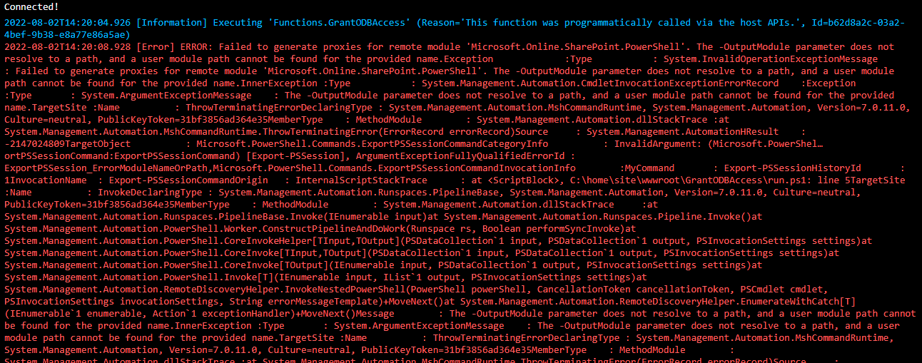 Failed To Generate Proxies For Remote Module Microsoft Online Sharepoint Powershell