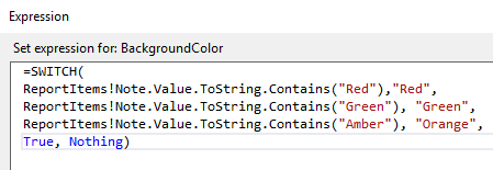 SSRS Using SWITCH and LOOKUP on a secondary dataset. - Microsoft Q&A
