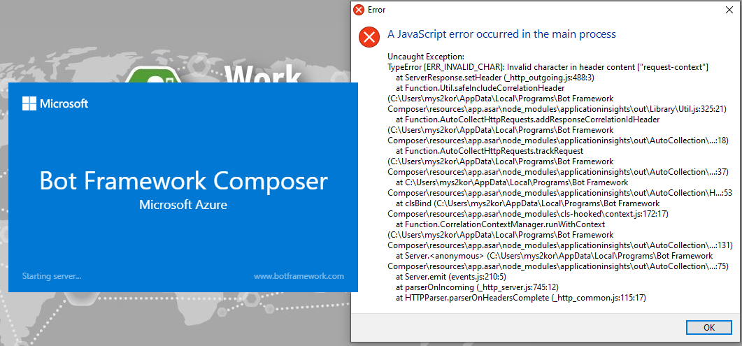 No Azure Directories were found error in Bot Framework Composer - Microsoft Q&A