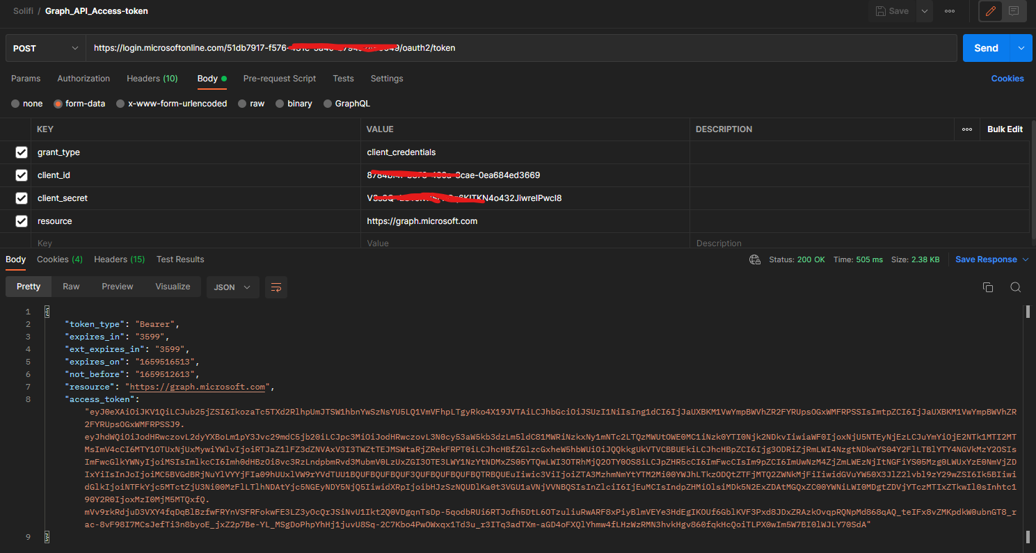 Insufficient Privileges To Complete The Operation Error While Calling Graph Api In Postman 