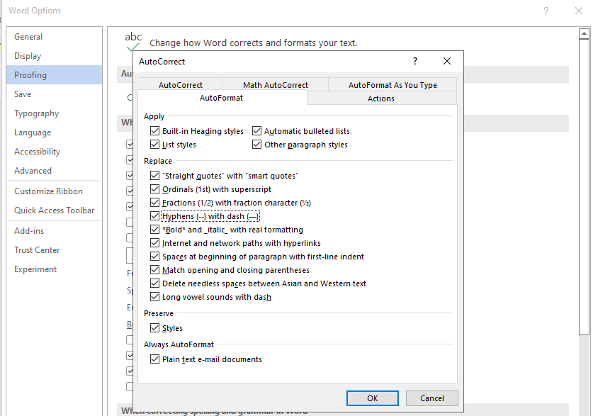 Autoformatting Em Dash - Microsoft Q&A