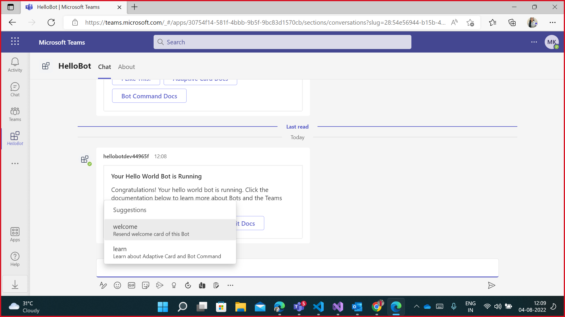 Need Help with customizing MS Teams Bot adaptive cards using Teams ...