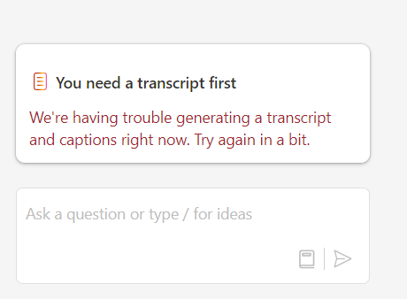 Why Copilot Generate Transcript is not able to generate anything in ...