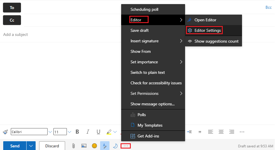 How to turn spell check on/off in outlook web - Microsoft Q&A