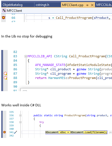 Debugging C++ CLI from MFC/C++ Breakpoints not hit, why? Settings ... Debugging C++ CLI from MFC/C++ Breakpoints not hit, why? Settings ...