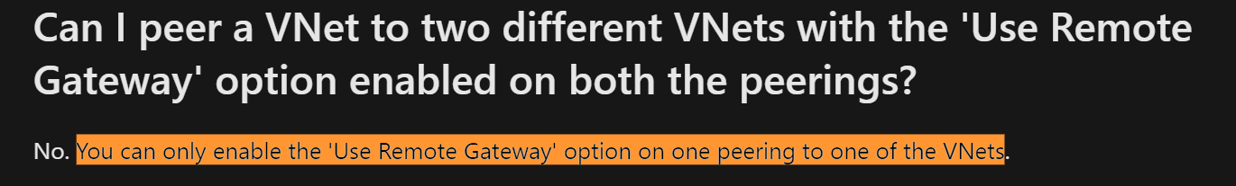Peering one vnet to multiple vnet (with ExpressRoute) - Microsoft Q&A