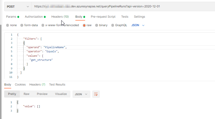 Querypipelineruns Rest Query For Azure Synapse Workspaces Doesnt Work 5389