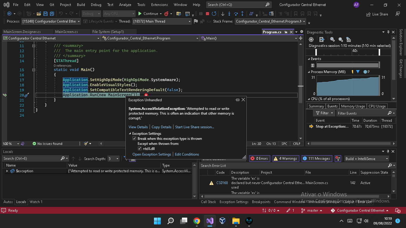 System Accessviolationexception Attempted To Read Or Write Protected Memory This Is Often An