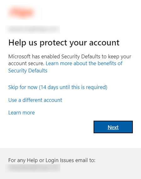 Login loop in Azure portal - "Microsoft has enabled security defaults to keep your account ...