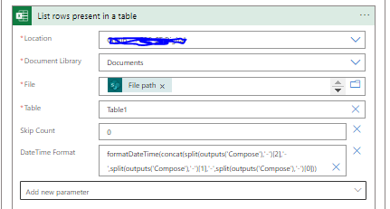 Logic app workflow to insert record from Excel File to SQL Table issue with date column getting ...