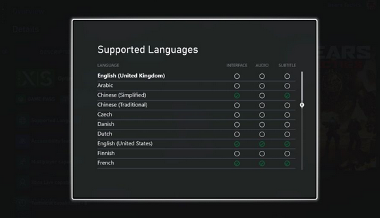 Where does one put supported languages for a game in the partner center ...