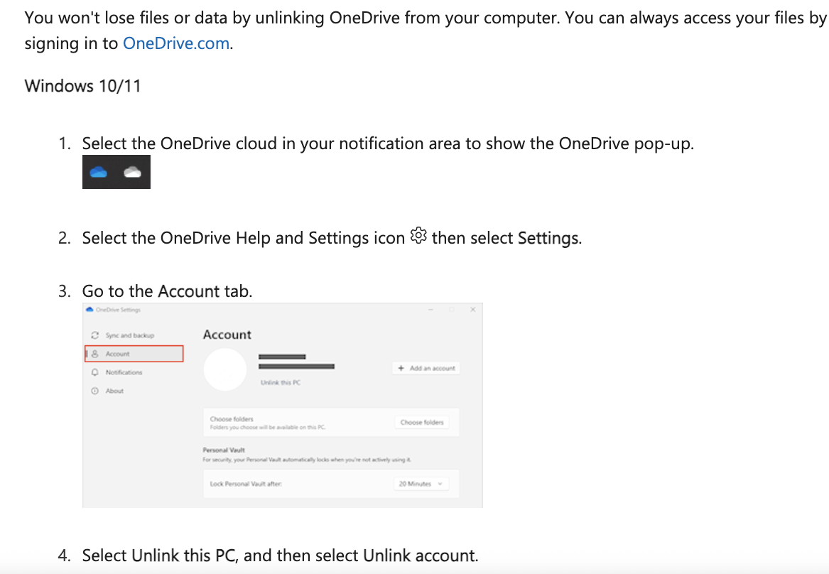 How to stop and remove one drive synced files - Microsoft Q&A