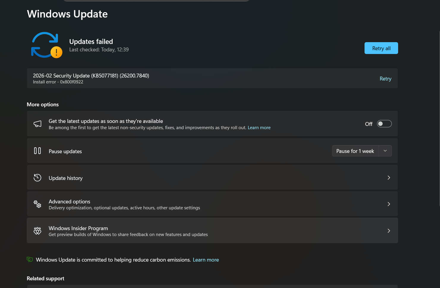 I am getting error during update. Updates are getting failed ...