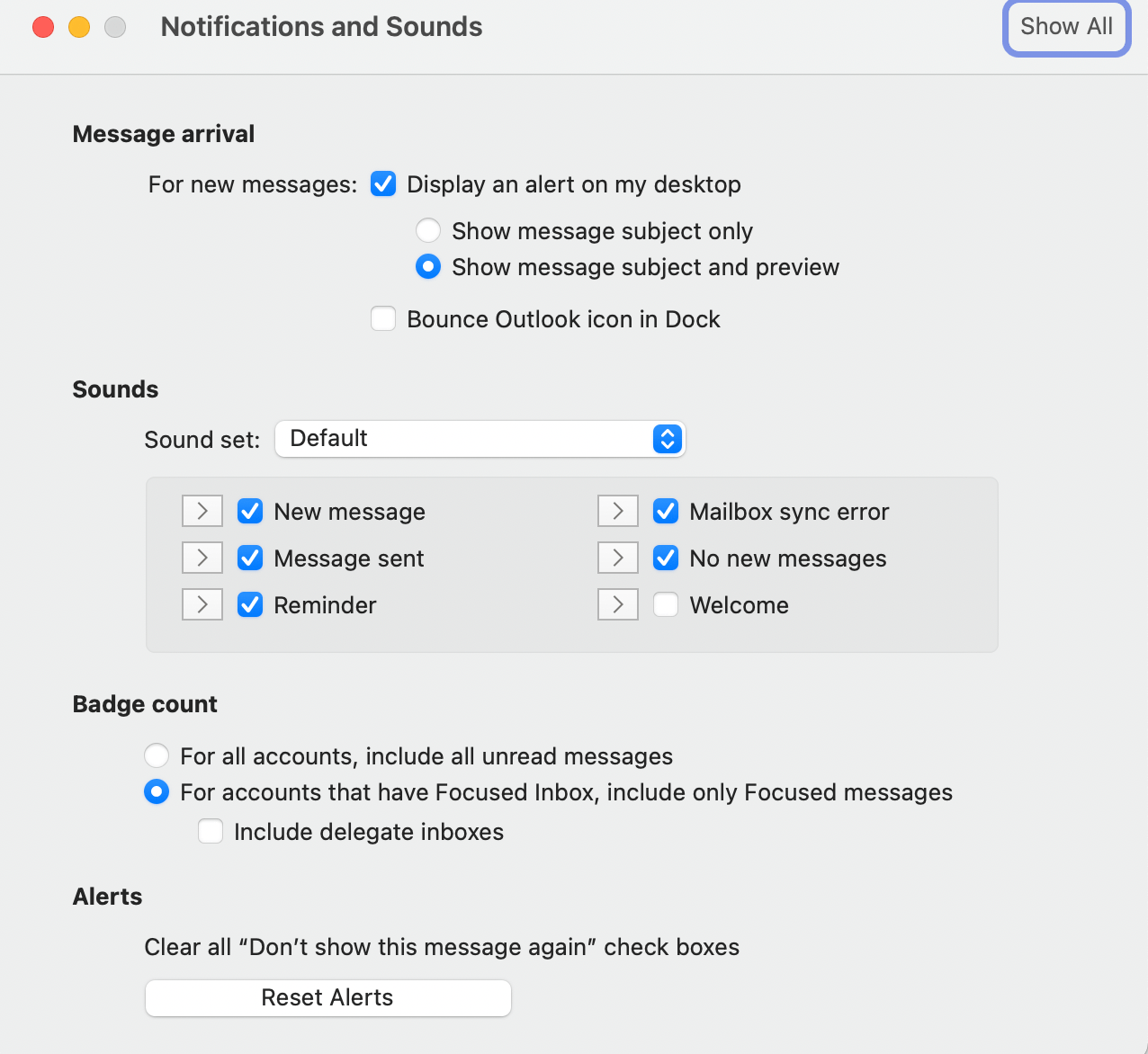 Badge count showing all unread email, not only just those in the focus ...